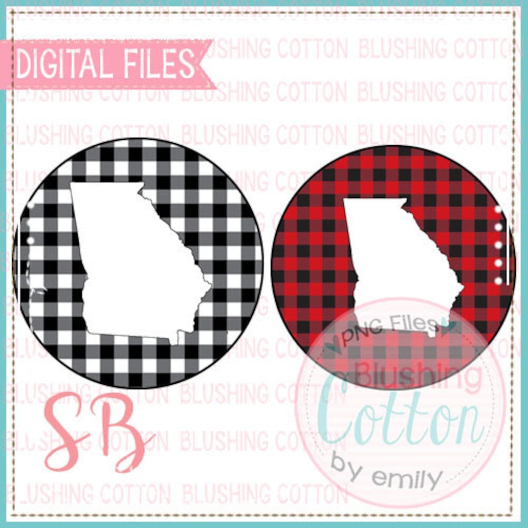Georgia Buffalo Plaid Circle Set Design PNG Artwork Digital File for ...
