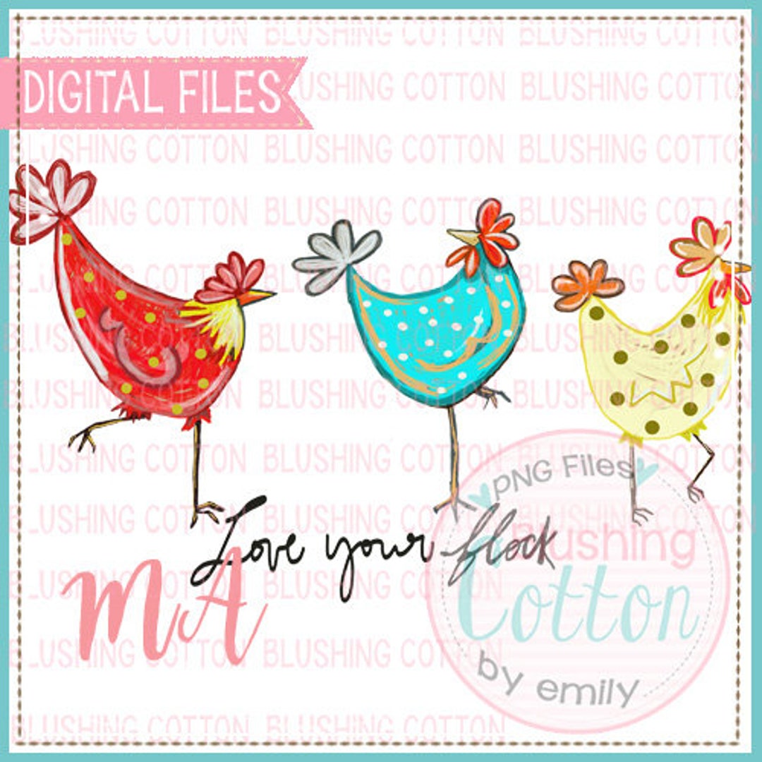 Love Your Flock Handpainted Design PNG Artwork Digital File for ...