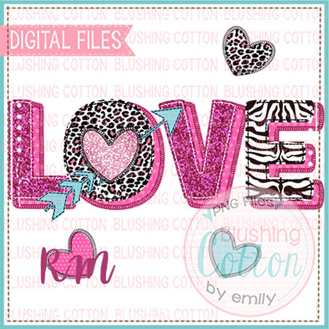 Patchwork Love Word Art PNG Watercolor Artwork Digital File - Etsy