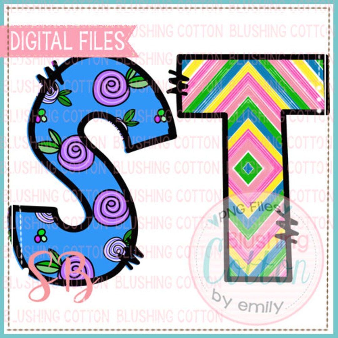ST Doodle Wordart Watercolor Design PNG Artwork Digital File - Etsy
