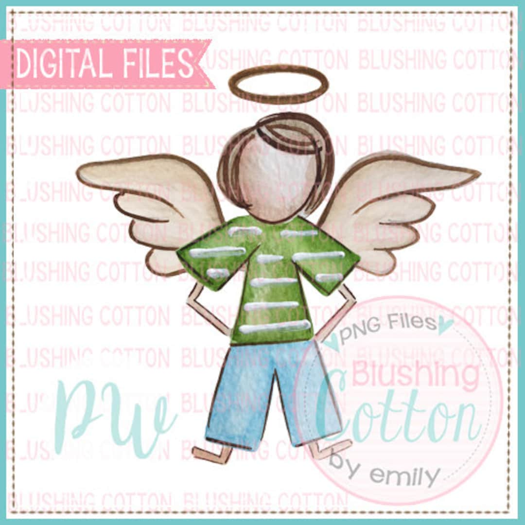 Stick Figure Toddler Boy With Angel Wings 2 With Brunette Hair ...