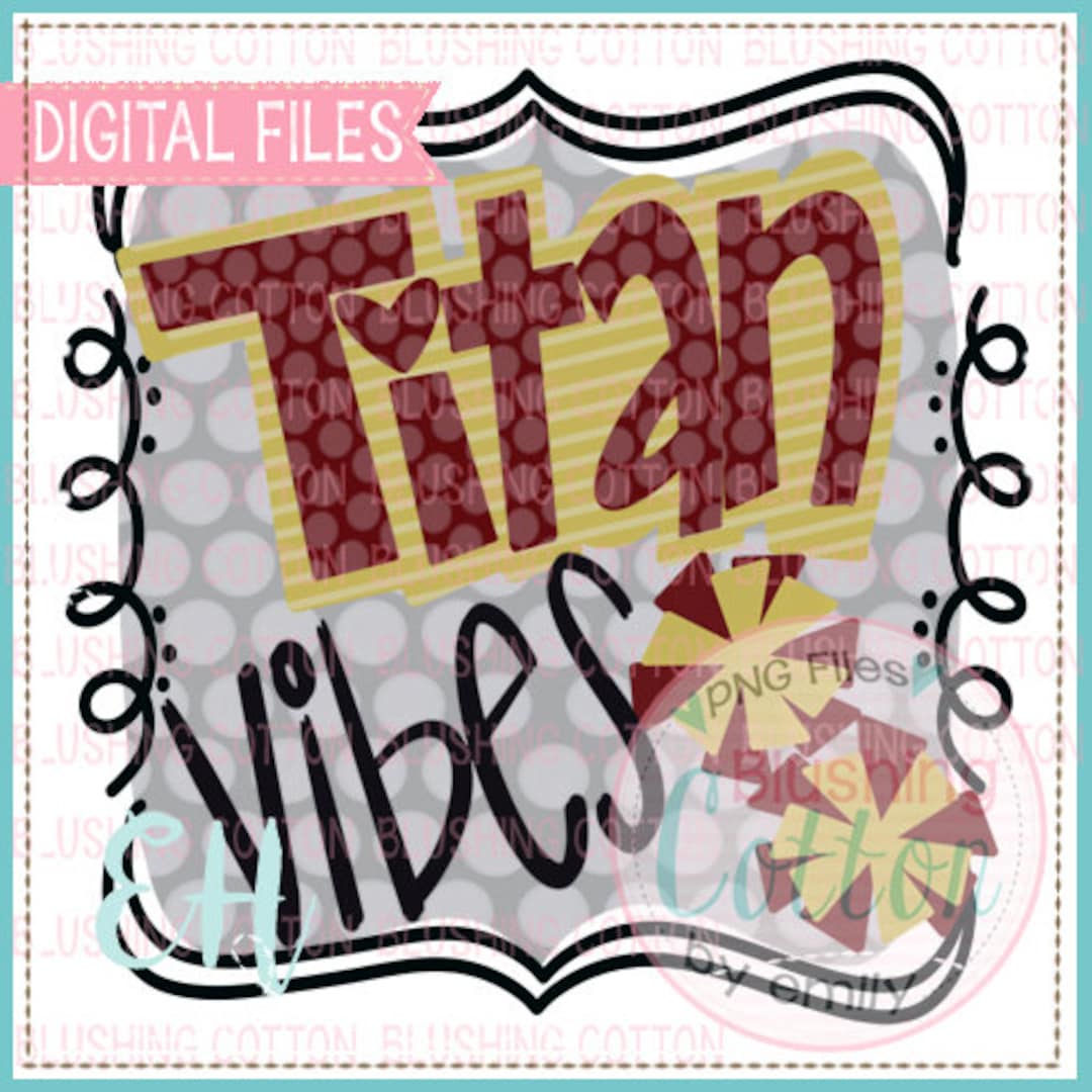 Vibes Titan Maroon and Gold Watercolor Design PNG Artwork Digital File ...