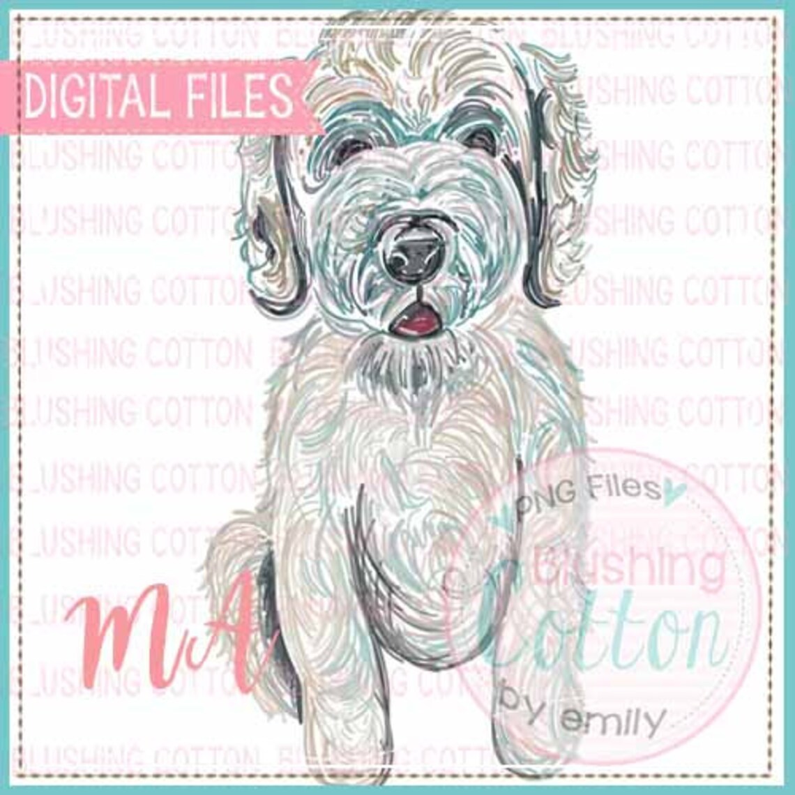 Doodle Dog Handpainted Design PNG Artwork Digital File for | Etsy