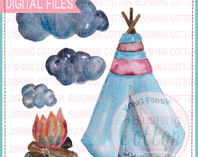 Tee Pee Smoke Signals PNG Watercolor Artwork Digital File - Etsy