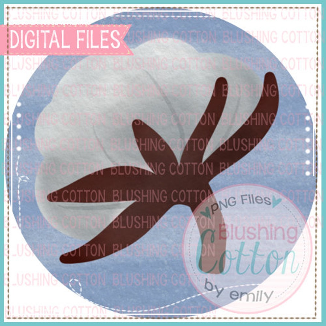 Cotton in Wispy Blue Circle Watercolor Design PNG Artwork Digital File ...