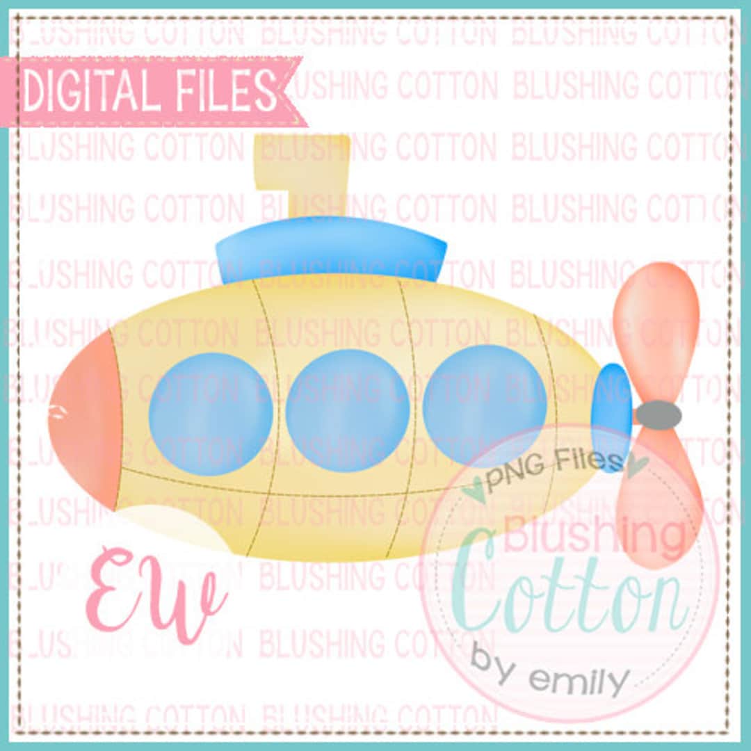 Submarine Watercolor Design PNG Artwork Digital File - for Printing and ...