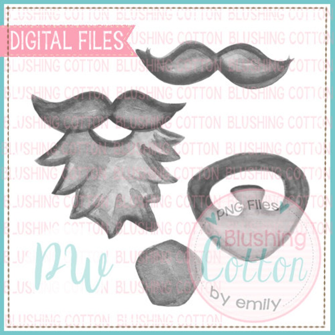 Stick Figure Gray Facial Add Ons Handpainted Design PNG Artwork Digital ...