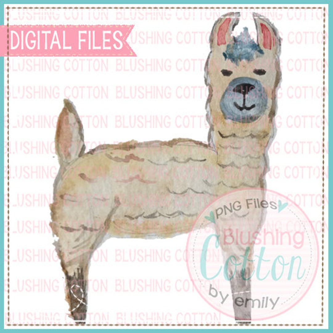 Llama PNG Watercolor Artwork Digital File for Printing and Other Crafts ...