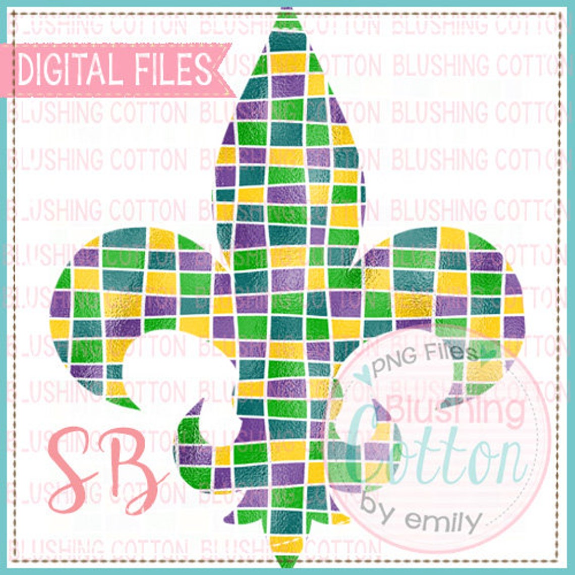 Fleur De Lis Mardi Gras 5 Watercolor Design BCSB - Etsy