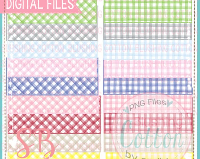 Gingham Name Plate Bundle Watercolor Design PNG Artwork Digital File ...