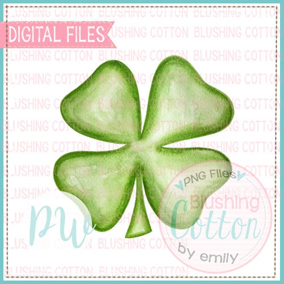 Four Leaf Clover Design Watercolor PNG Artwork Digital File | Etsy