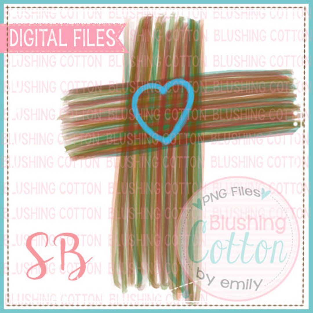 Cross With Heart Design PNG Artwork Digital File - for Printing and ...