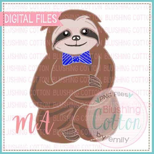 Sloth With Bow Tie Watercolor Handpainted Design PNG Artwork | Etsy
