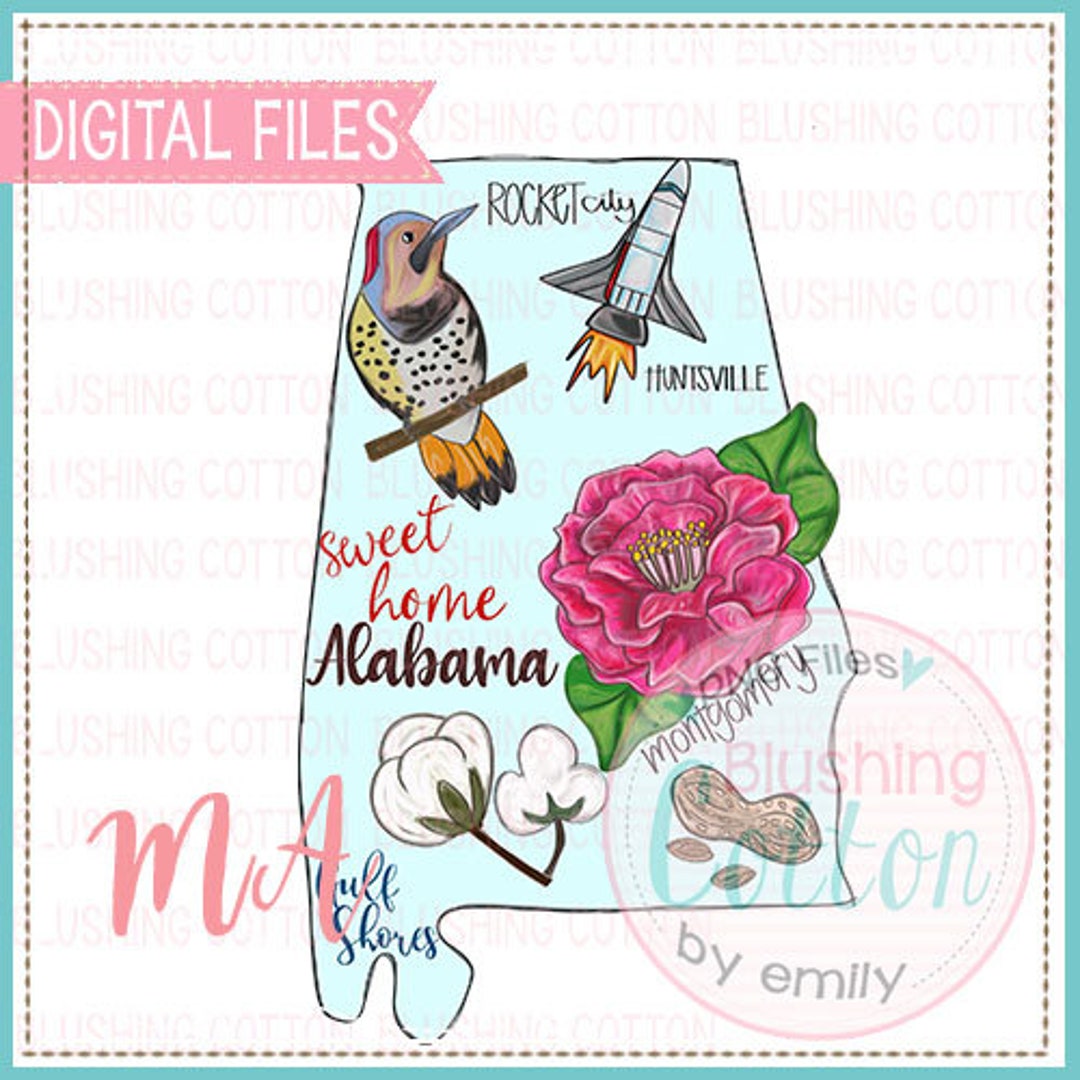 Alabama Pride Version 2 Watercolor Design PNG Artwork Digital File ...