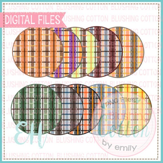 Fall Plaid Circle Background Set Design Watercolor PNG Artwork | Etsy