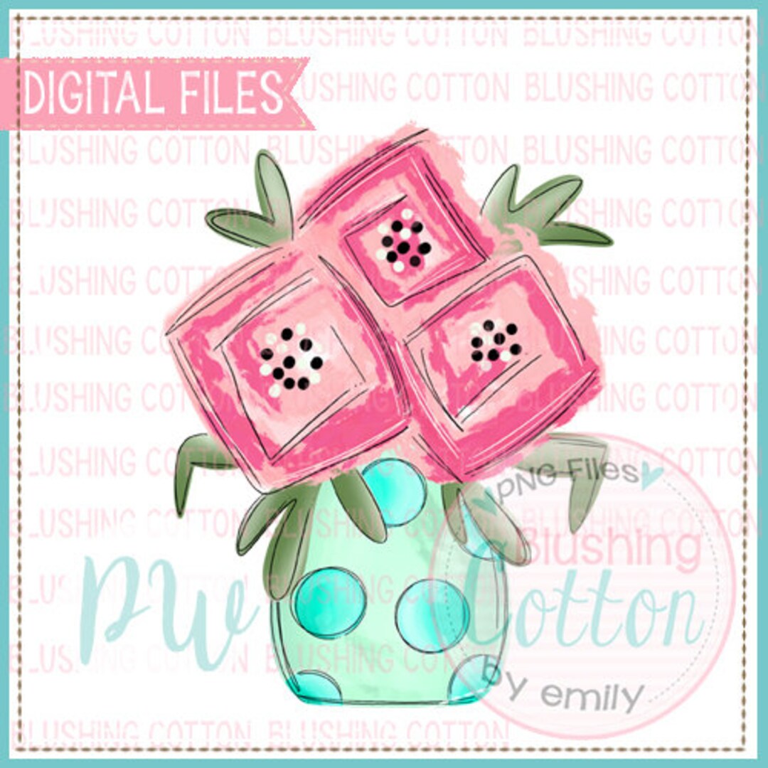 Spring Flowers in Vase Watercolor Design PNG Artwork Digital File - for ...