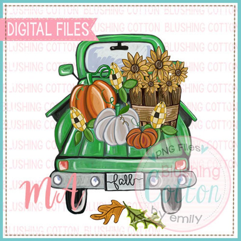 Green Fall Truck Design PNG Artwork Digital File for - Etsy