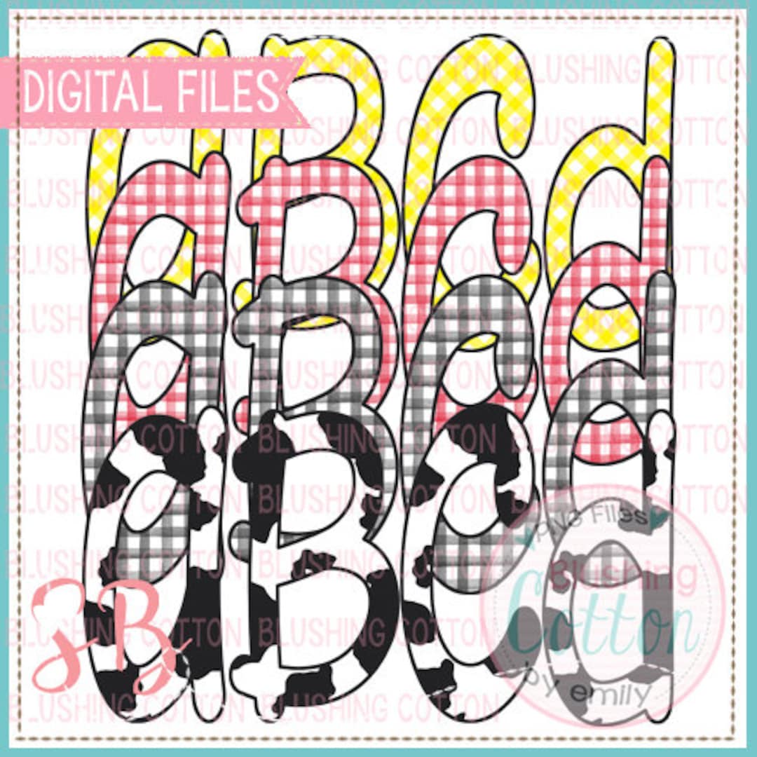 Cow Print Alpha Bundle Watercolor Design PNG Artwork Digital File for ...