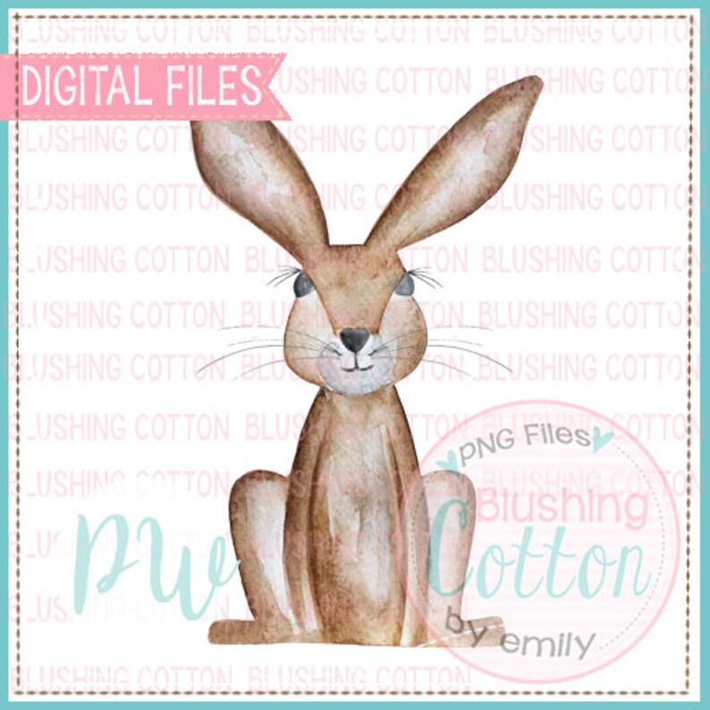 Bunny Neutral Watercolor PNG Artwork Digital File - for Printing and ...