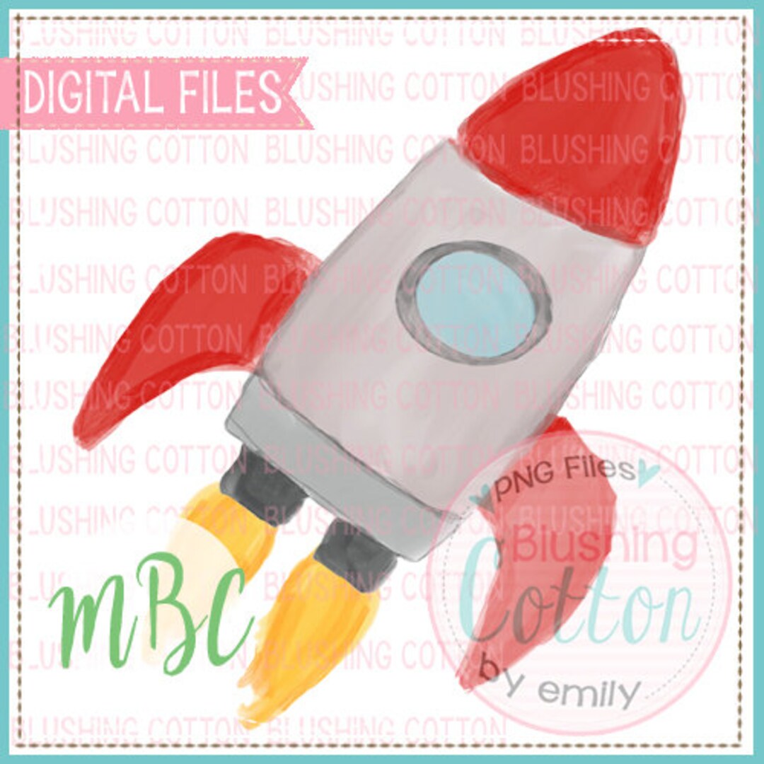 Blast off Rocket Watercolor Design PNG Artwork Digital File - for ...