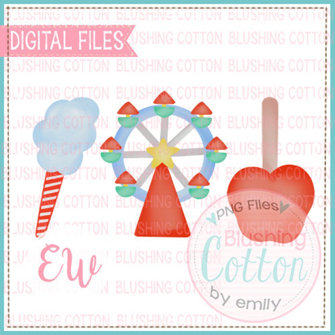 Fair Fun Trio Blue Design Watercolor PNG Artwork Digital File for ...