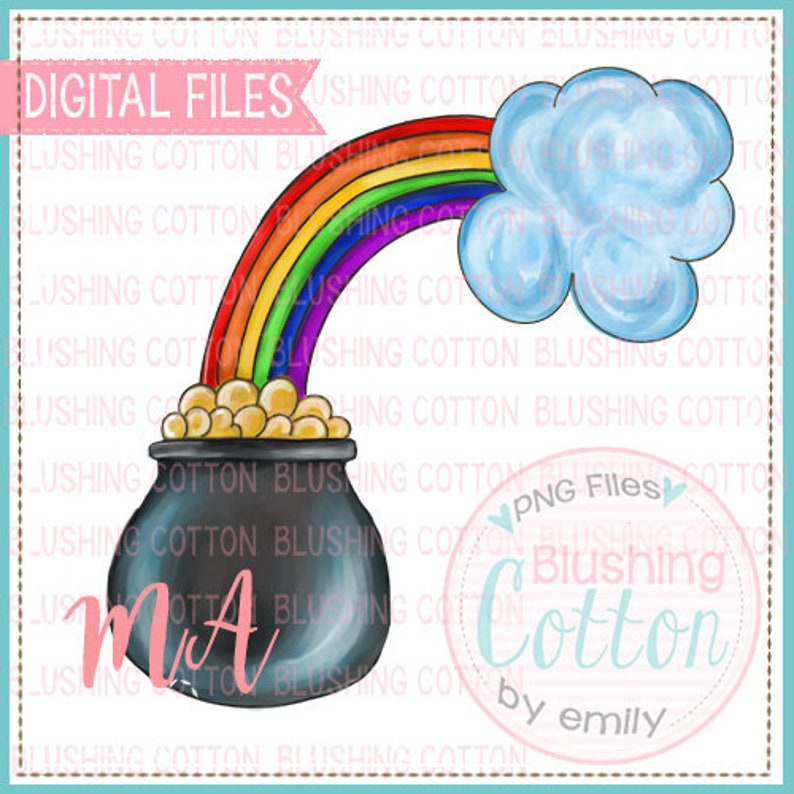 Pot of Gold Rainbow Design PNG Artwork Digital File - for Printing and ...
