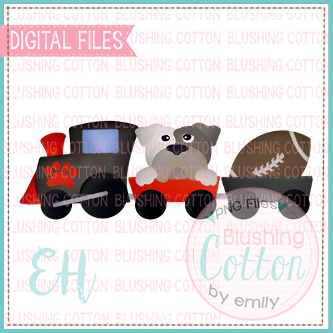 Train for Bulldog in Red Black and Gray Watercolor Design PNG - Etsy