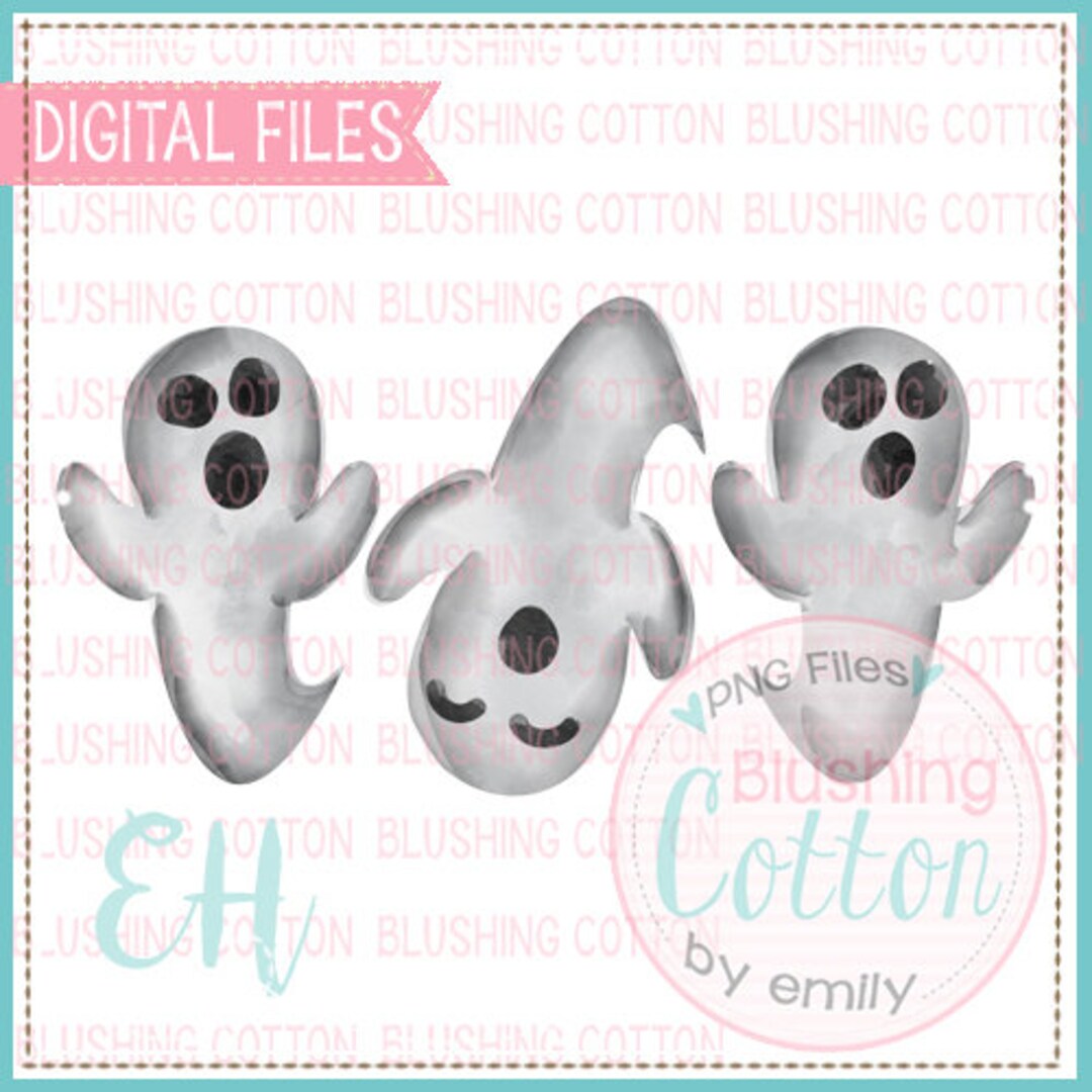 Ghost Trio Handpainted Design PNG Artwork Digital File - for Printing ...