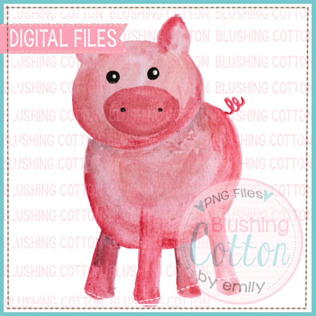 This Little Piggy Farm Animal PNG Watercolor Artwork Digital File - for ...