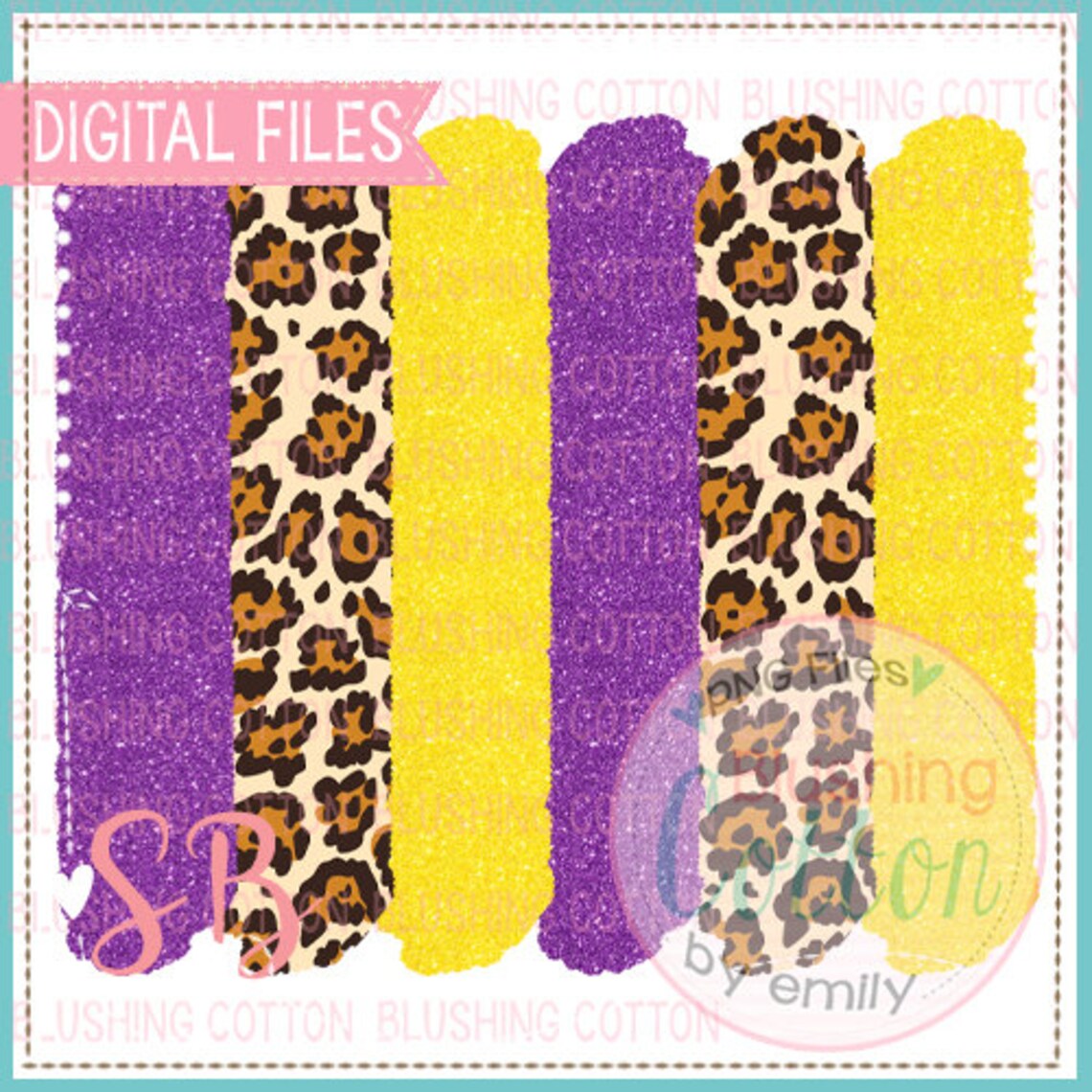 Purple Gold Glitter Leopard Print Brush Stroke Background | Etsy