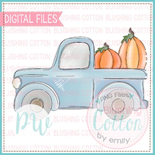 Old Blue Truck Hauling Pumpkins BCPW Watercolor PNG Artwork - Etsy