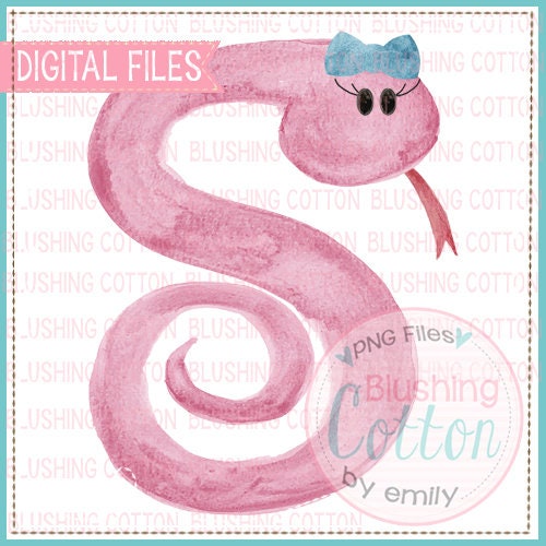 Pink Snake Watercolor Design PNG Artwork Digital File for | Etsy