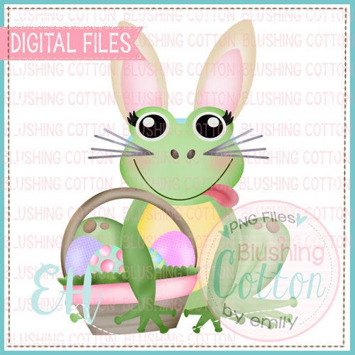 Easter Bunny Frog Girl PNG Artwork Digital File for Printing | Etsy