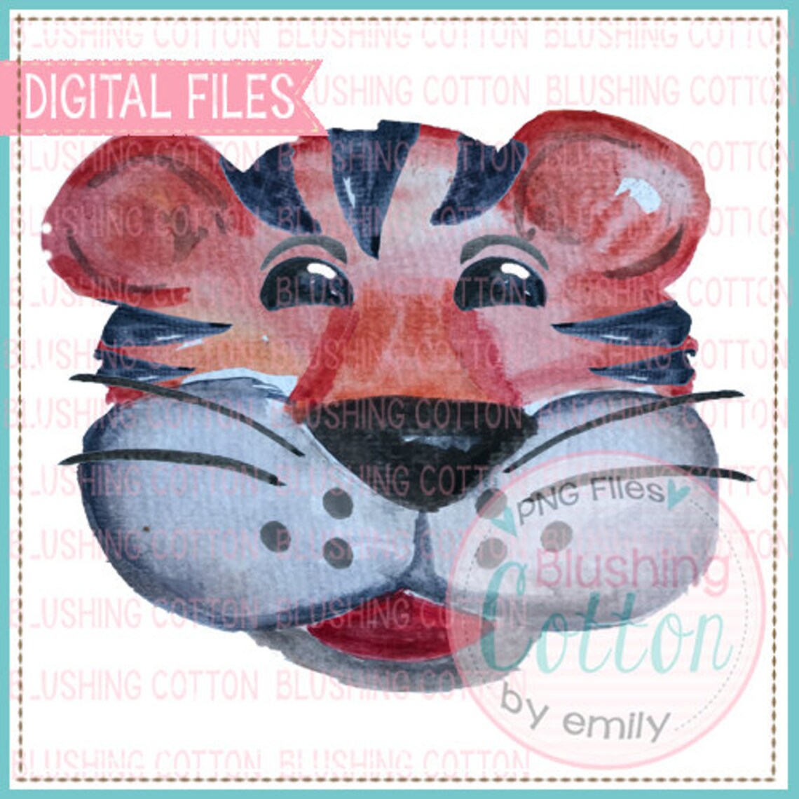 Tiger Face Design Watercolor PNG Artwork Digital File for | Etsy