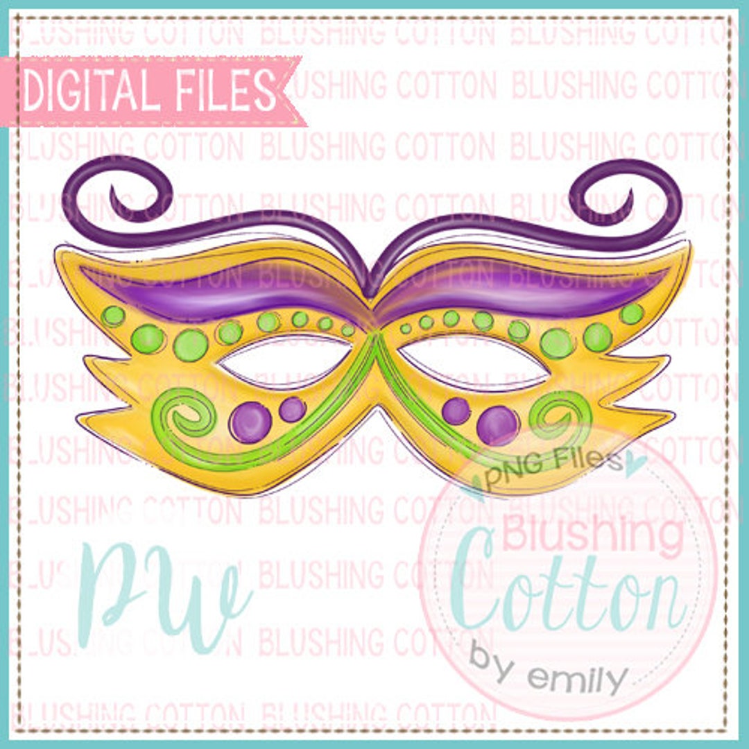 Mardi Gras Mask Design Watercolor PNG Artwork Digital File - for ...