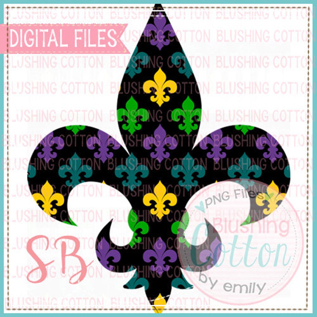 Fleur De Lis Mardi Gras 6 Watercolor Design BCSB - Etsy