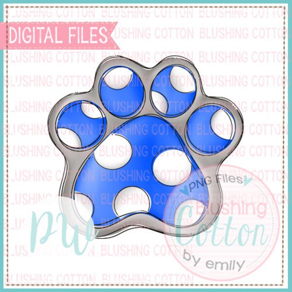 Royal Blue Paw Print - Etsy