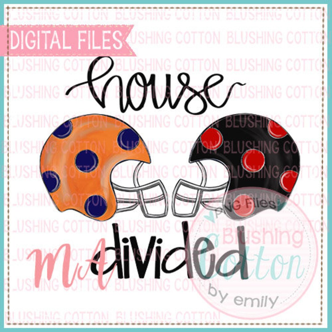 House Divided Helmets Orange Navy and Black Red PNG Design BCMA - Etsy
