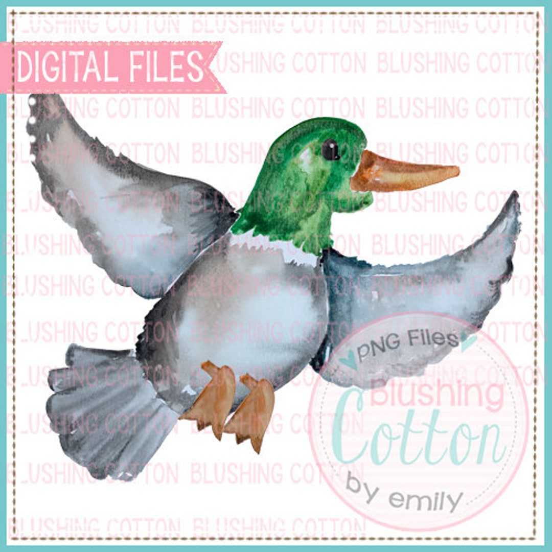 Mallard Duck Flying Watercolor Design for Printing and Other Crafts - Etsy