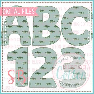Fish Alpha and Number Bundle Watercolor PNG Artwork Digital File for ...