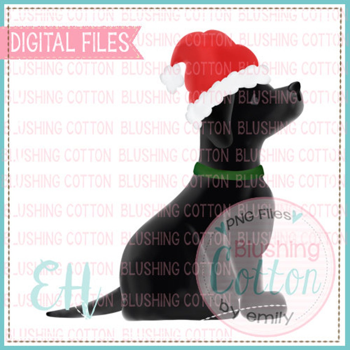 Black Lab Santa Design PNG Artwork Digital File for Printing - Etsy