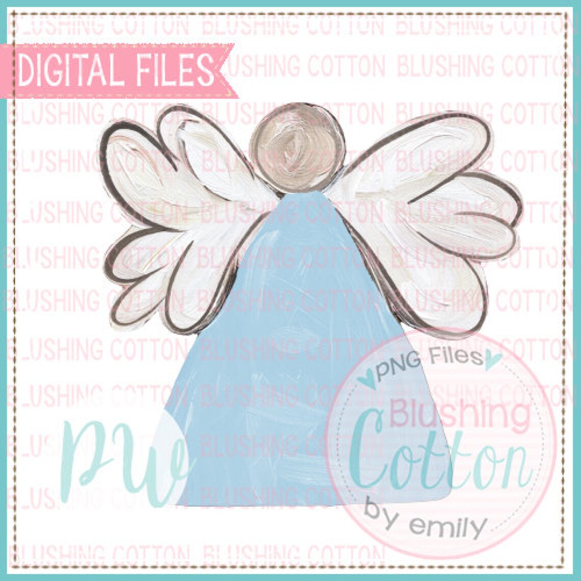Angel Baby Blue Watercolor PNG Artwork Digital File for - Etsy