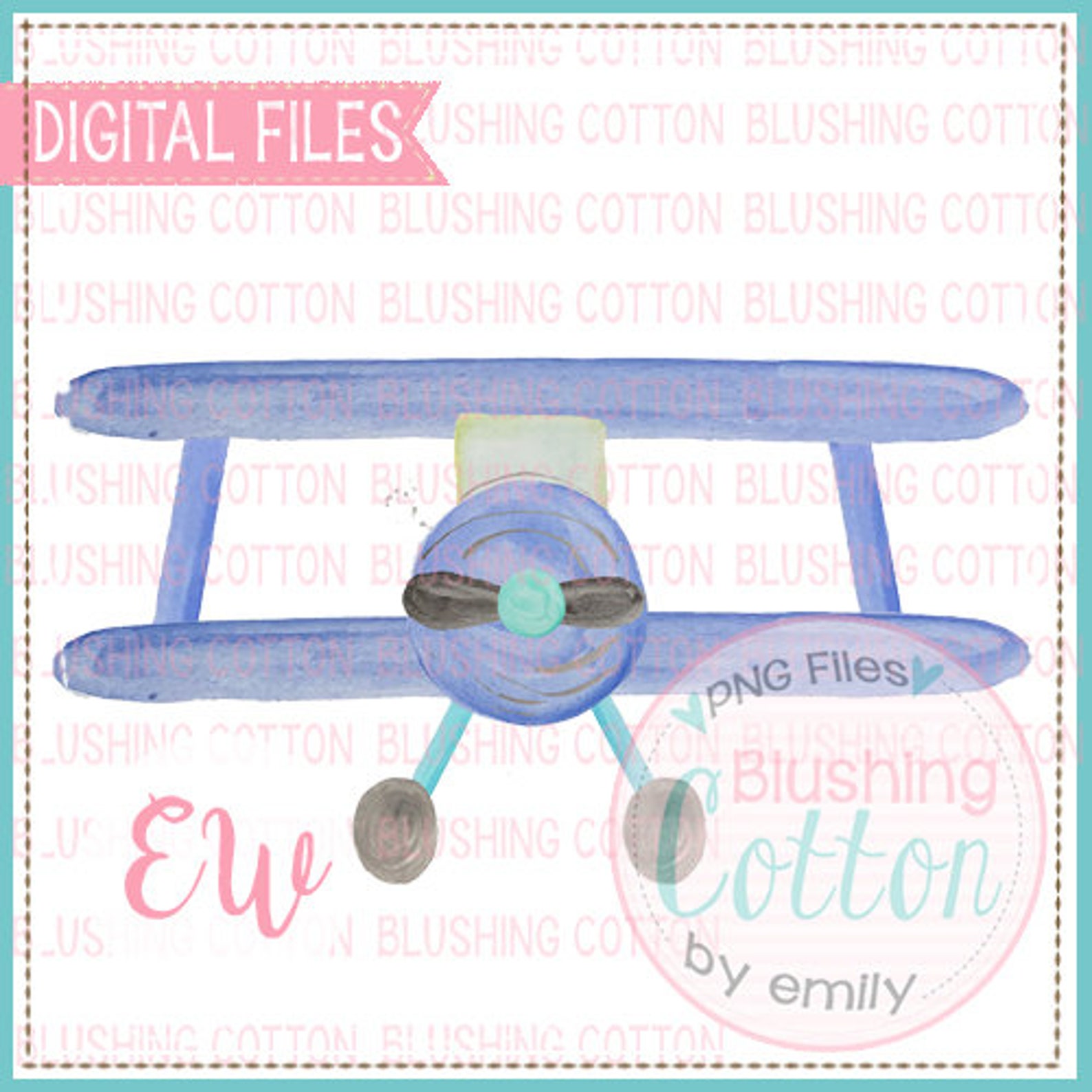 Crop Duster Blue PNG Watercolor Artwork Digital File for | Etsy