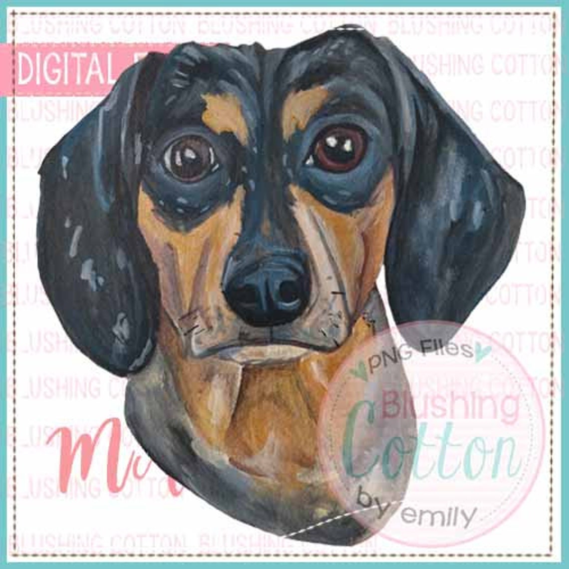 Weenie Dog Watercolor Design PNG Artwork Digital File for | Etsy