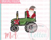 Santa Driving Tractor Design PNG Artwork Digital File for - Etsy