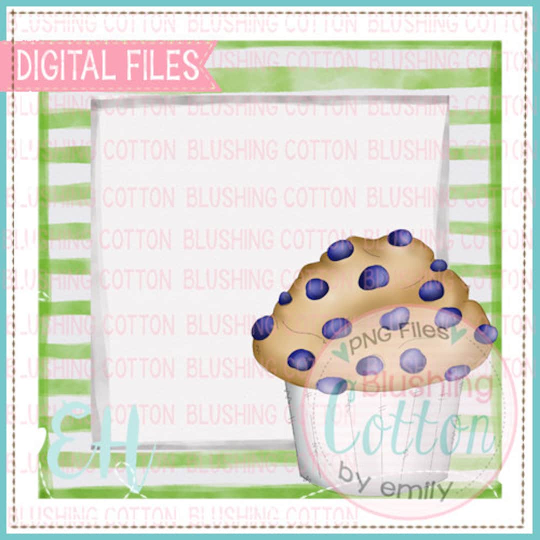 Blueberry Muffin Tag PNG Artwork Digital File - for Printing and Other ...