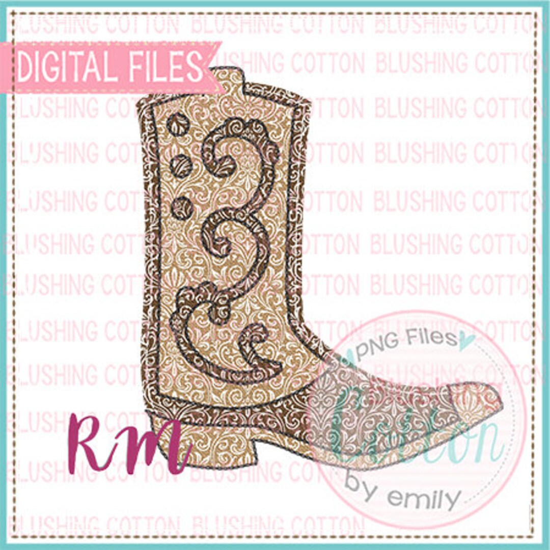 Patchwork Cowboy PNG Watercolor Artwork Digital File for - Etsy