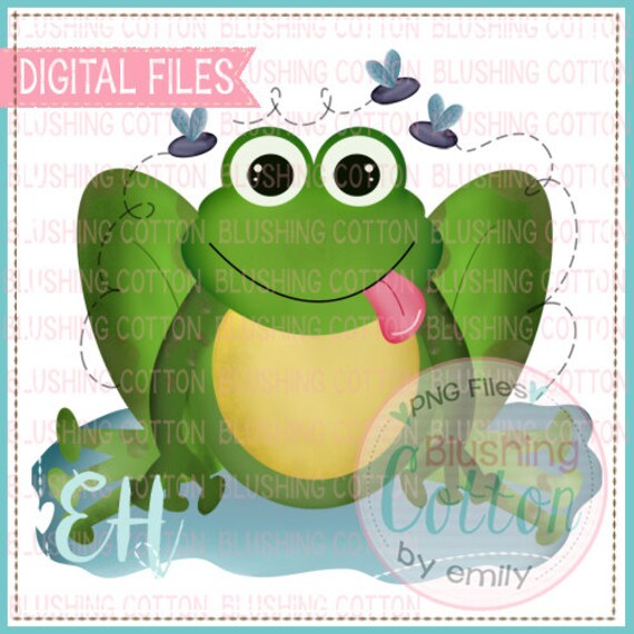 Fly Catching Frog Digital Watercolor Designs for Printing and - Etsy