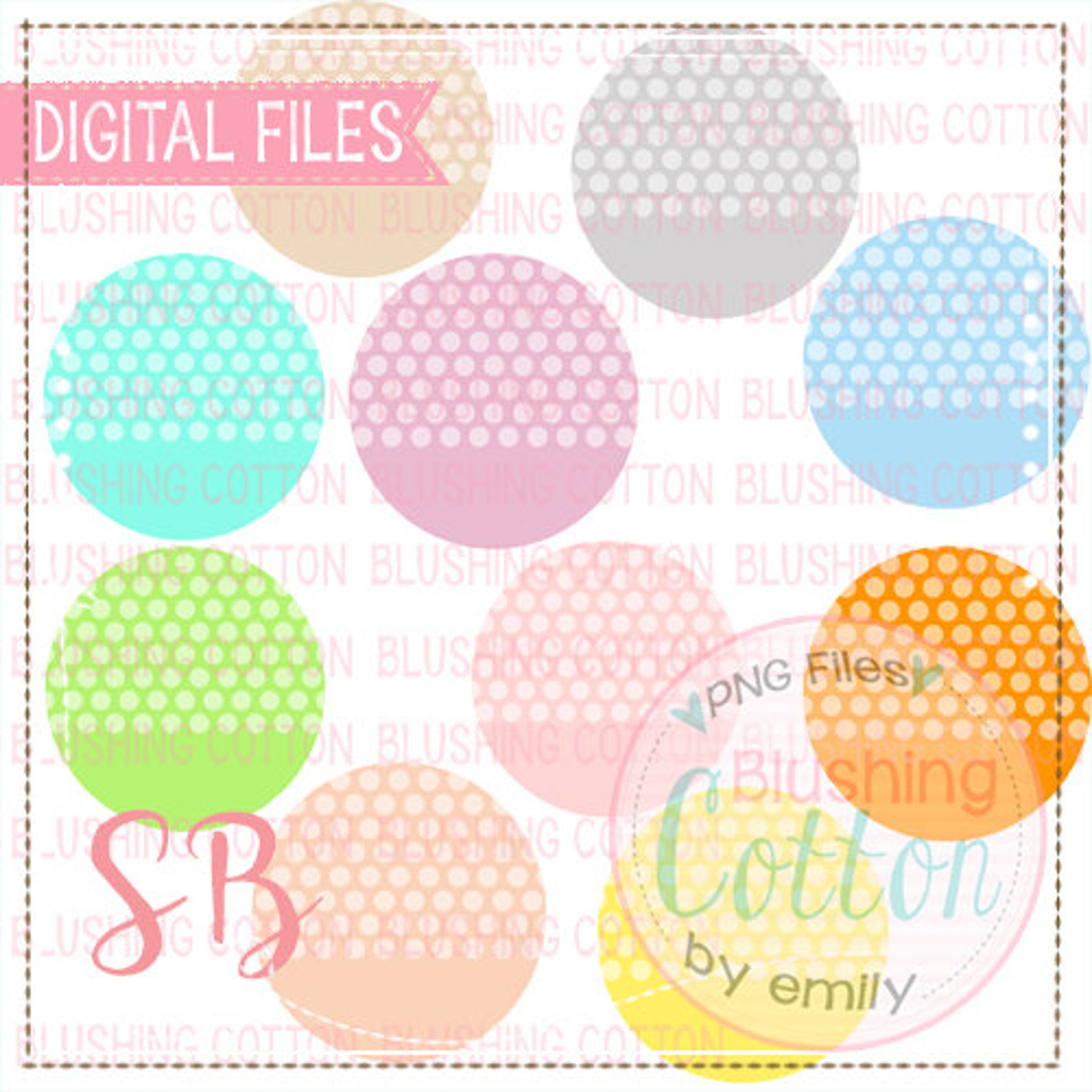 Polka Dot Tinted Backgrounds With Name Plates Design - Etsy