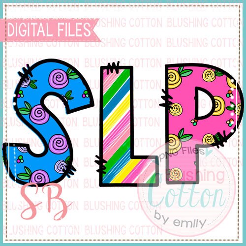 SLP Doodle Wordart Watercolor Design PNG Artwork Digital File | Etsy